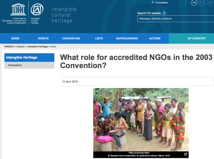 What role for accredited NGOs in the 2003 UNESCO Convention? - ICH NGO ...