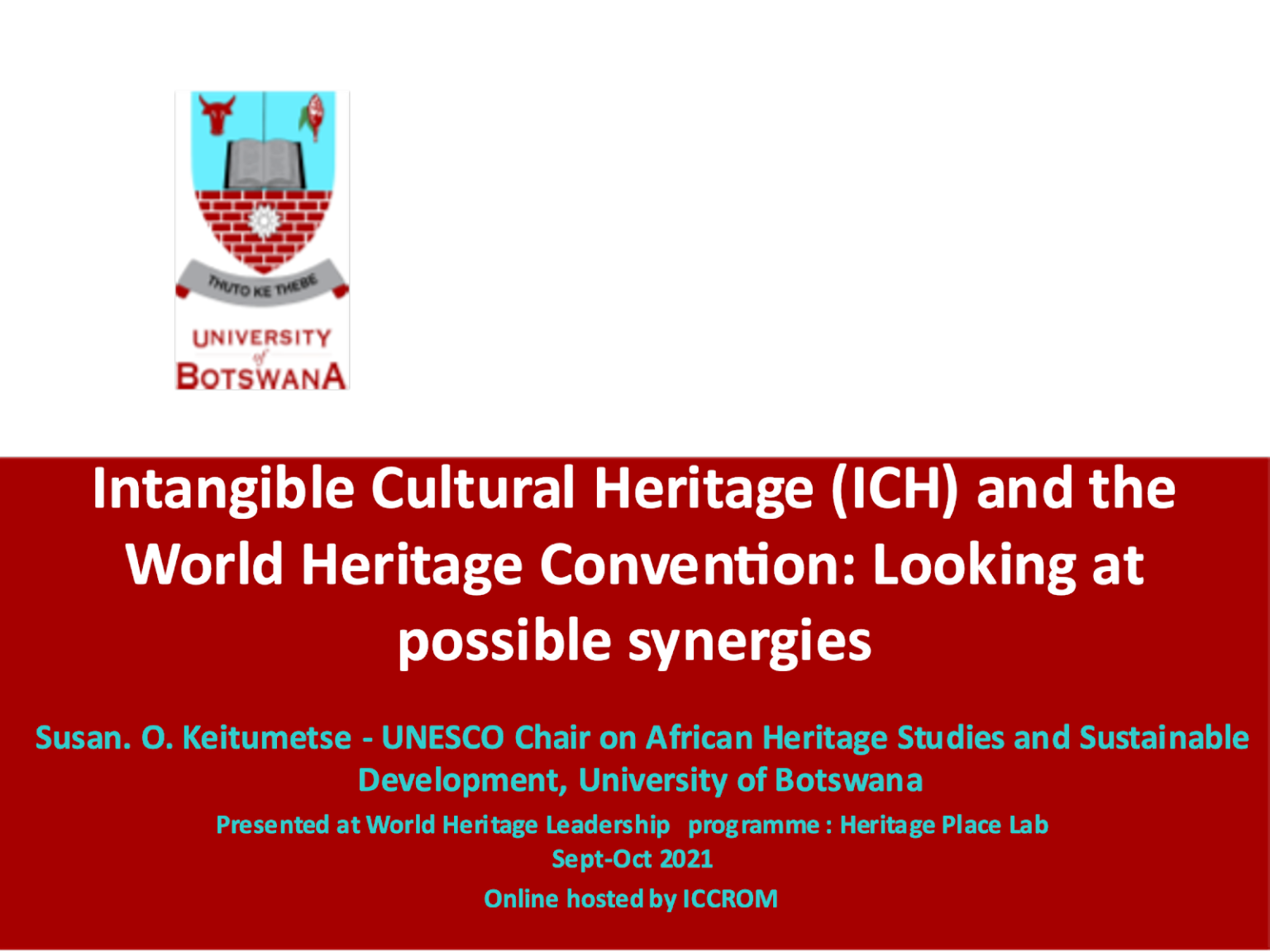 Messages to the 2003 Convention - ICH NGO Forum